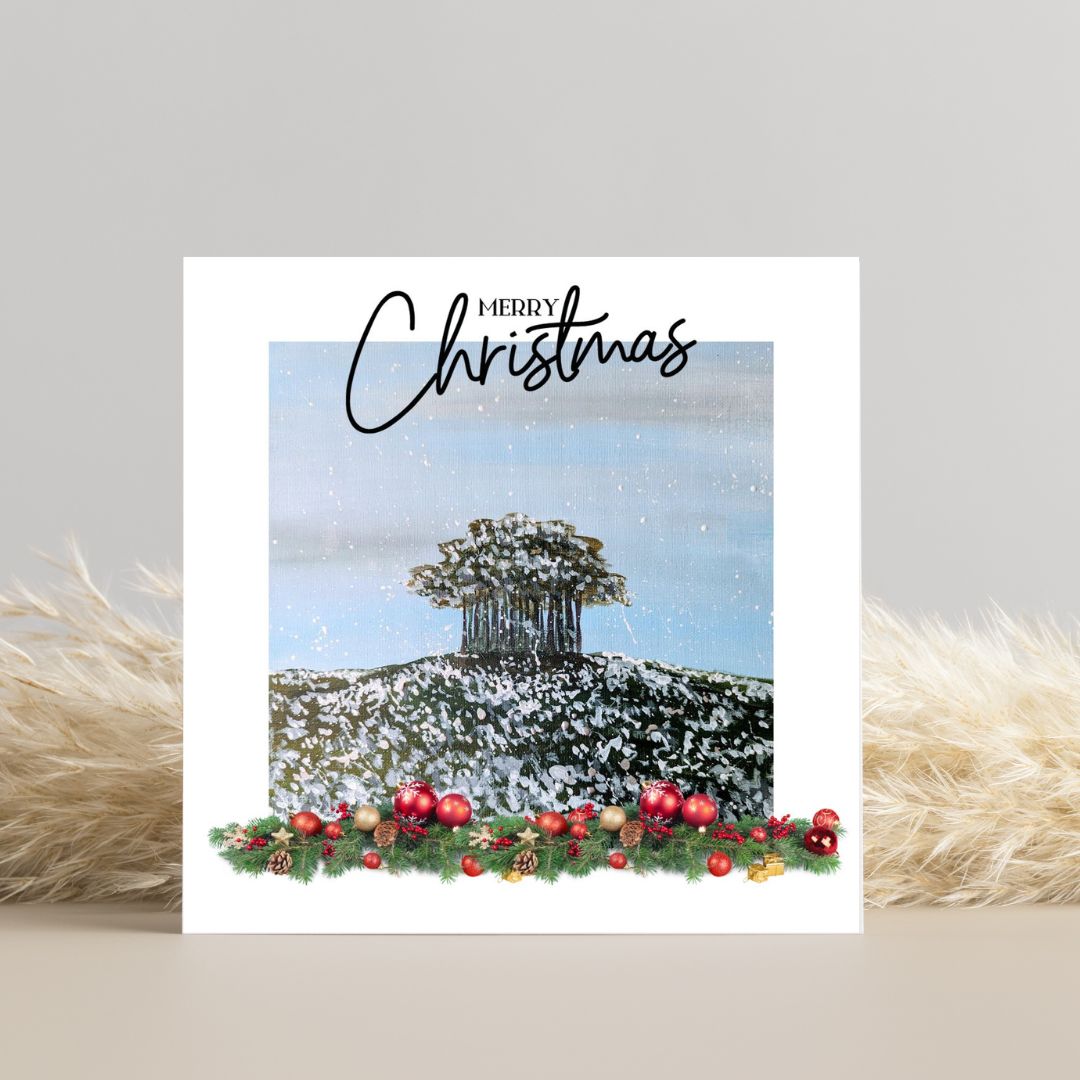 Christmas Card - nearly there trees in snow / nearly home trees in sno ...