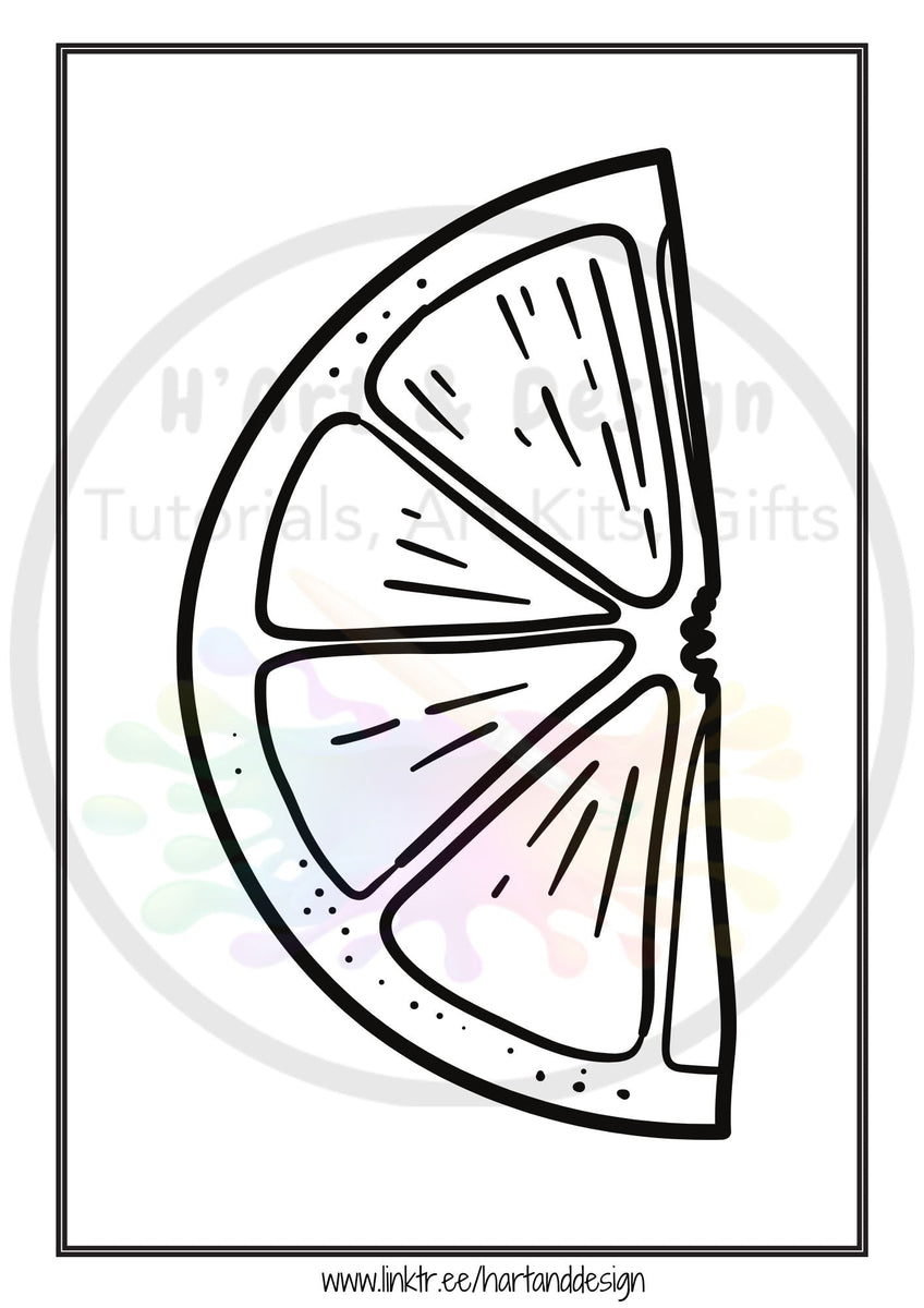 Citrus colouring in sheets, lemon, lime colouring page, learn to draw ...
